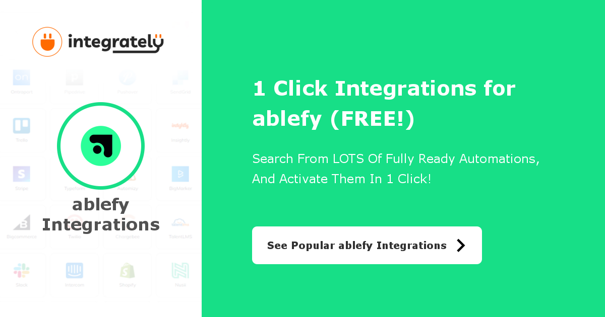 ablefy Integrations: 162 1-Click Integrations ️
