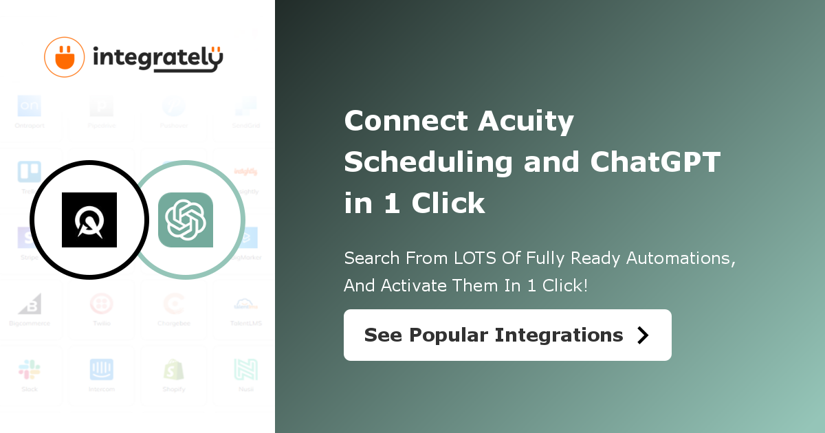 Acuity Scheduling ChatGPT (GPT-3.5 & GPT-4) Integration: Connect in 1-click ️