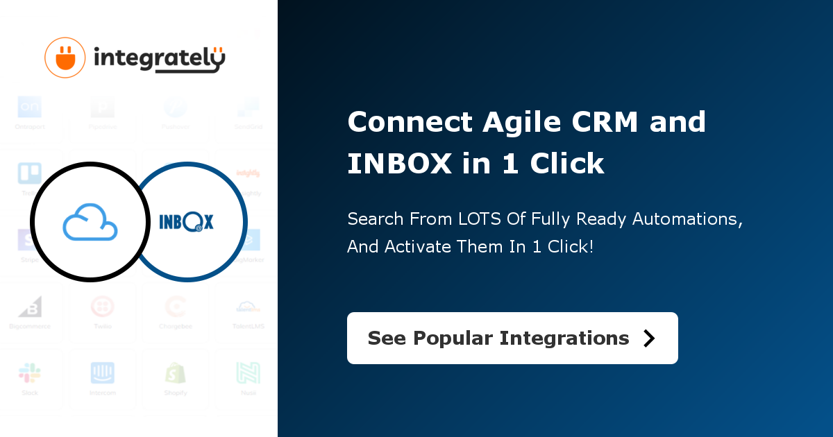 How To Integrate Agile Crm And Inbox 1 Click ️ Integration
