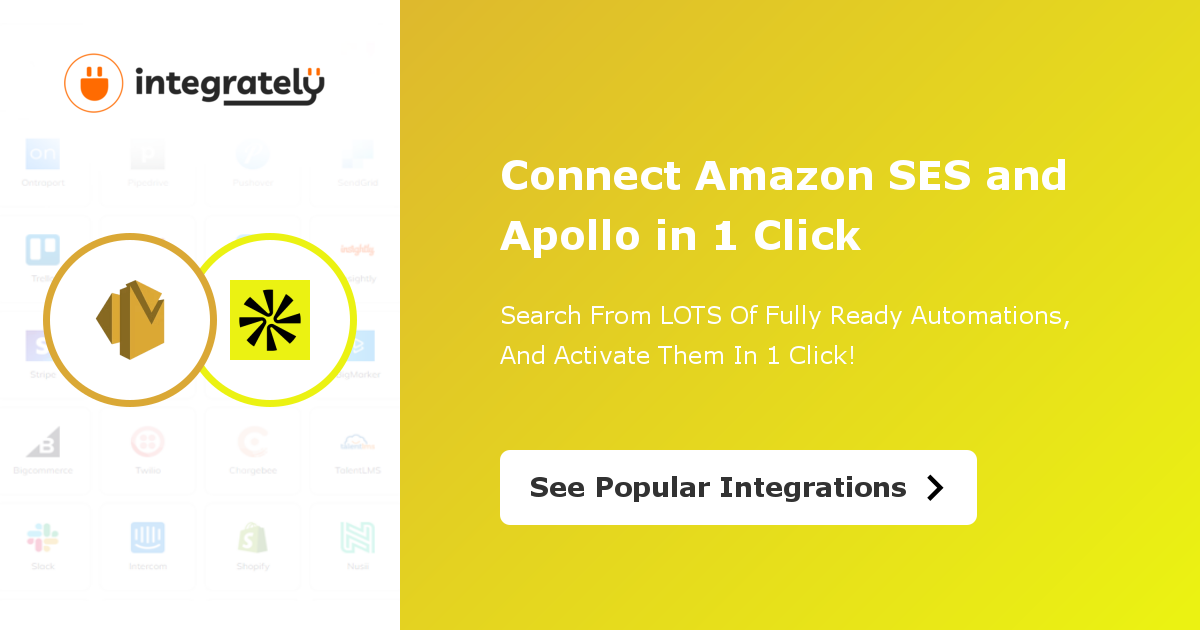 How to integrate Amazon SES & Apollo | 1 click ️ integration