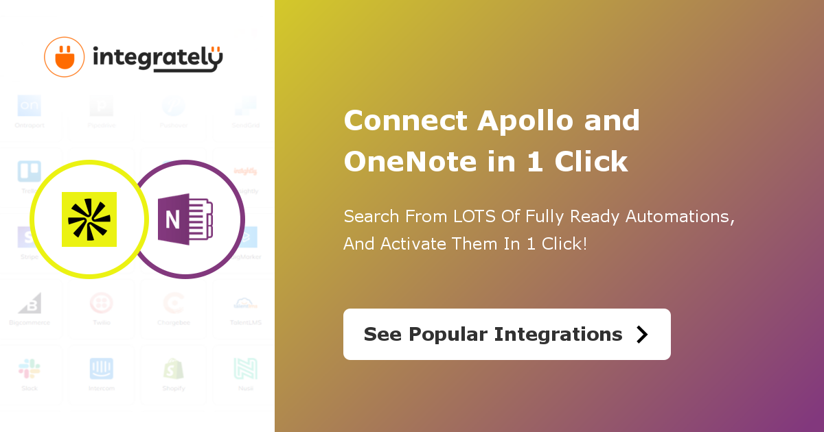 How to integrate Apollo & OneNote | 1 click ️ integration