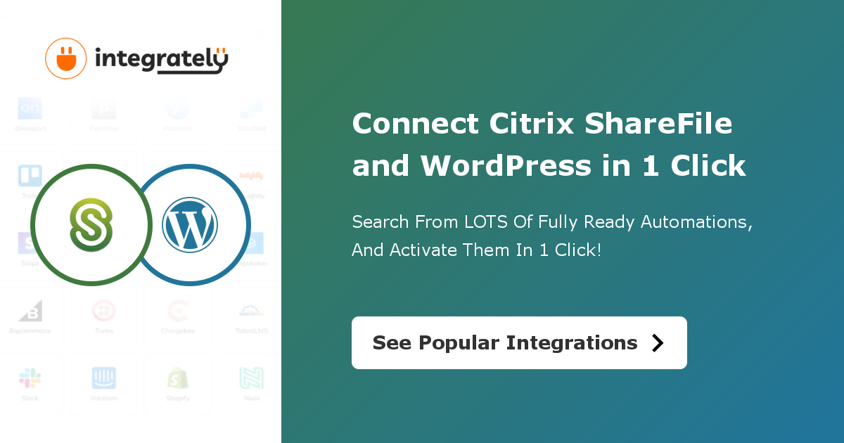 Citrix ShareFile WordPress Integration: Connect in 1-click ️
