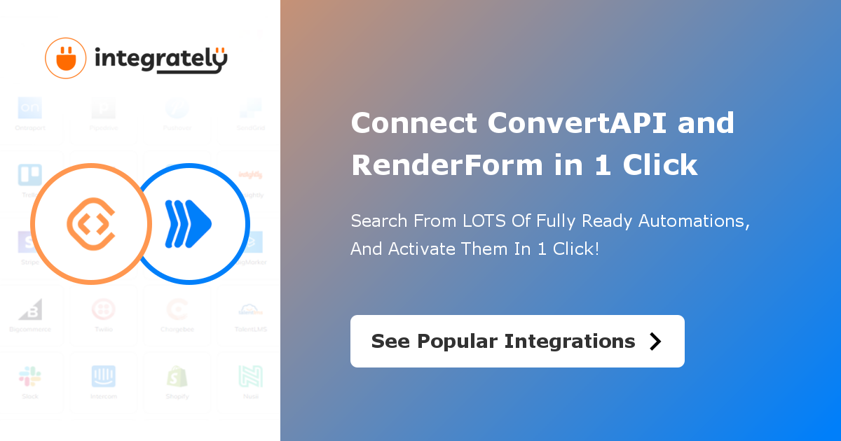 ConvertAPI RenderForm Integration: Connect in 1-click ️