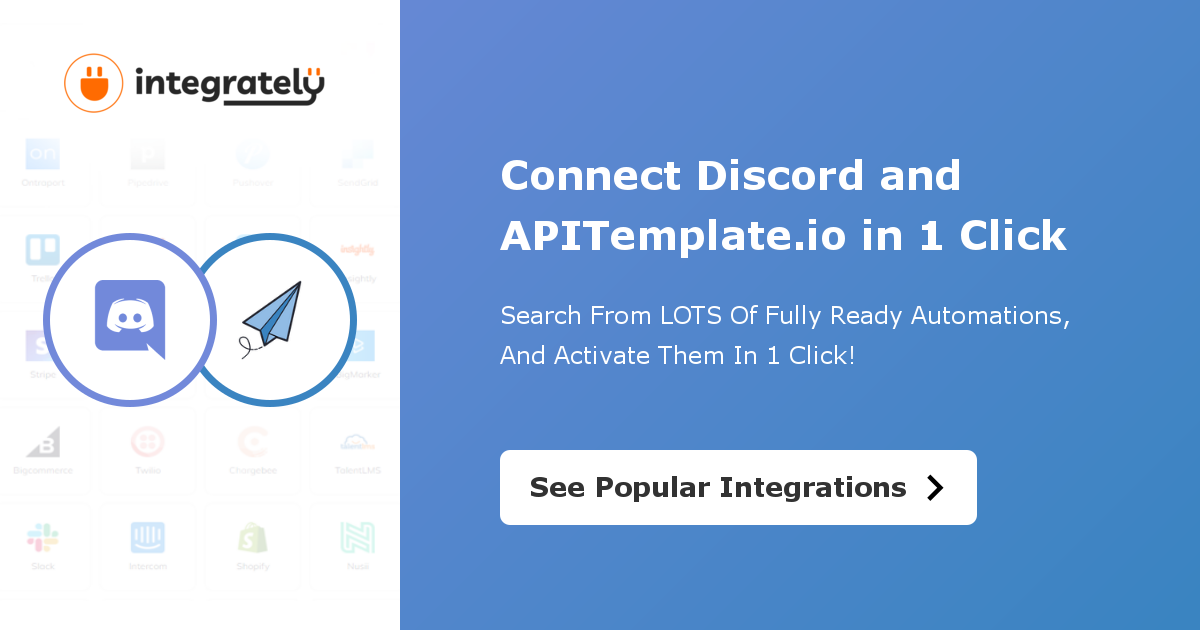 How to integrate Discord & APITemplate.io | 1 click ️ integration