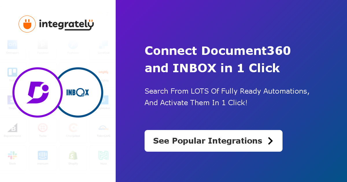Document360 INBOX Integration: Connect in 1-click ️