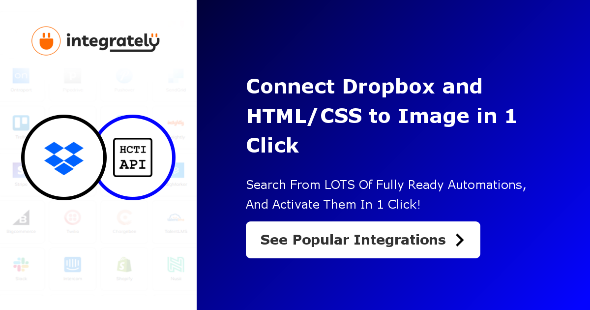 How to integrate Dropbox & HTML/CSS to Image | 1 click ️ integration
