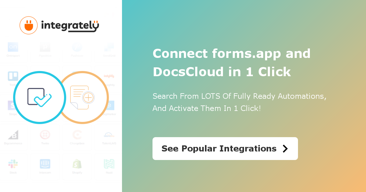 Connect forms.app & DocsCloud Integrations: 1 Integrations ️