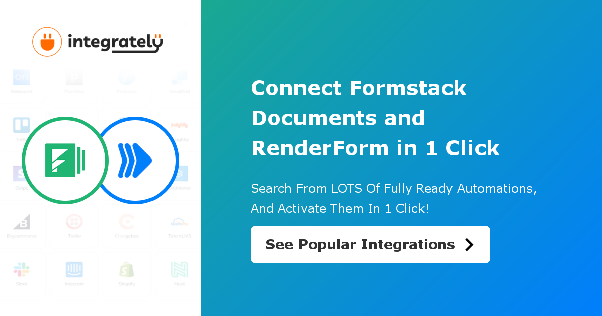 Formstack Documents RenderForm Integration: Connect in 1-click ️