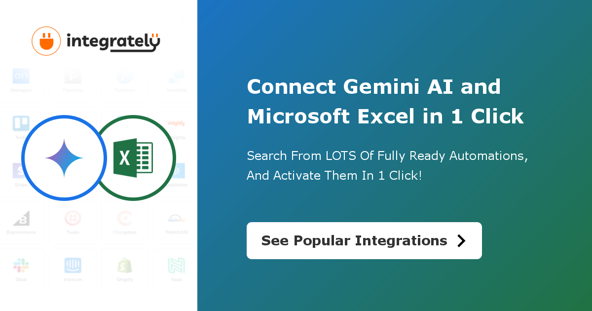 Gemini AI Microsoft Excel Integration: 2 Integrations ️