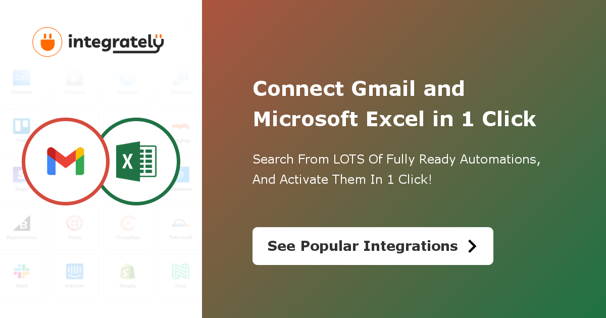 How to integrate Gmail & Microsoft Excel | 1 click ️ integration