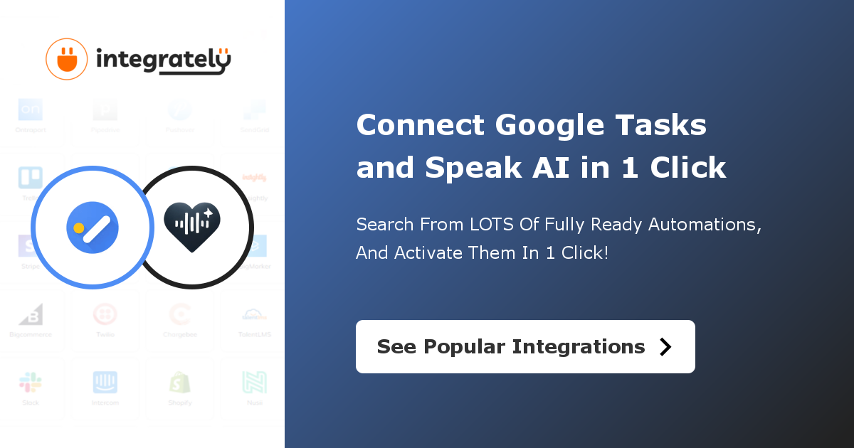How to integrate Google Tasks & Speak AI | 1 click ️ integration
