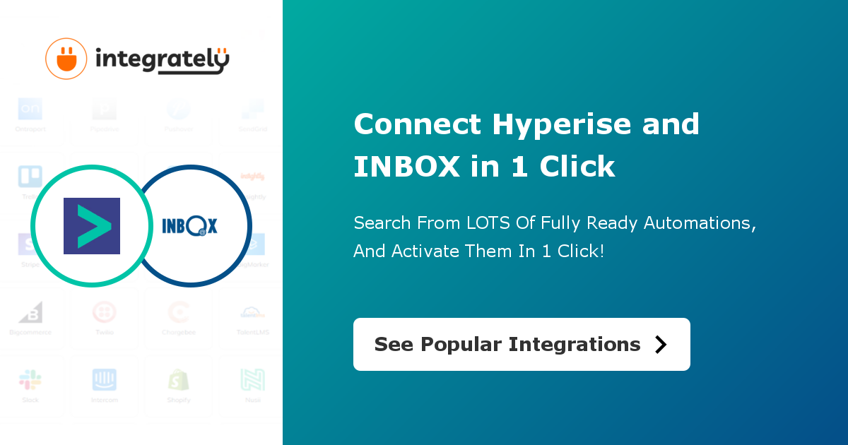 How to integrate Hyperise & INBOX | 1 click ️ integration