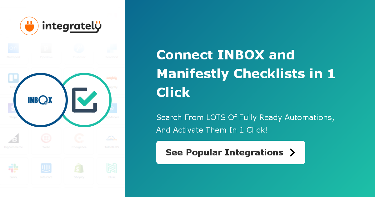 How to integrate INBOX & Manifestly Checklists | 1 click ️ integration How to integrate INBOX & Manifestly Checklists | 1 click ️ integration