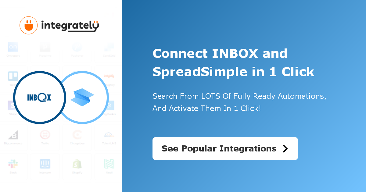 INBOX SpreadSimple Integration: Connect in 1-click ️