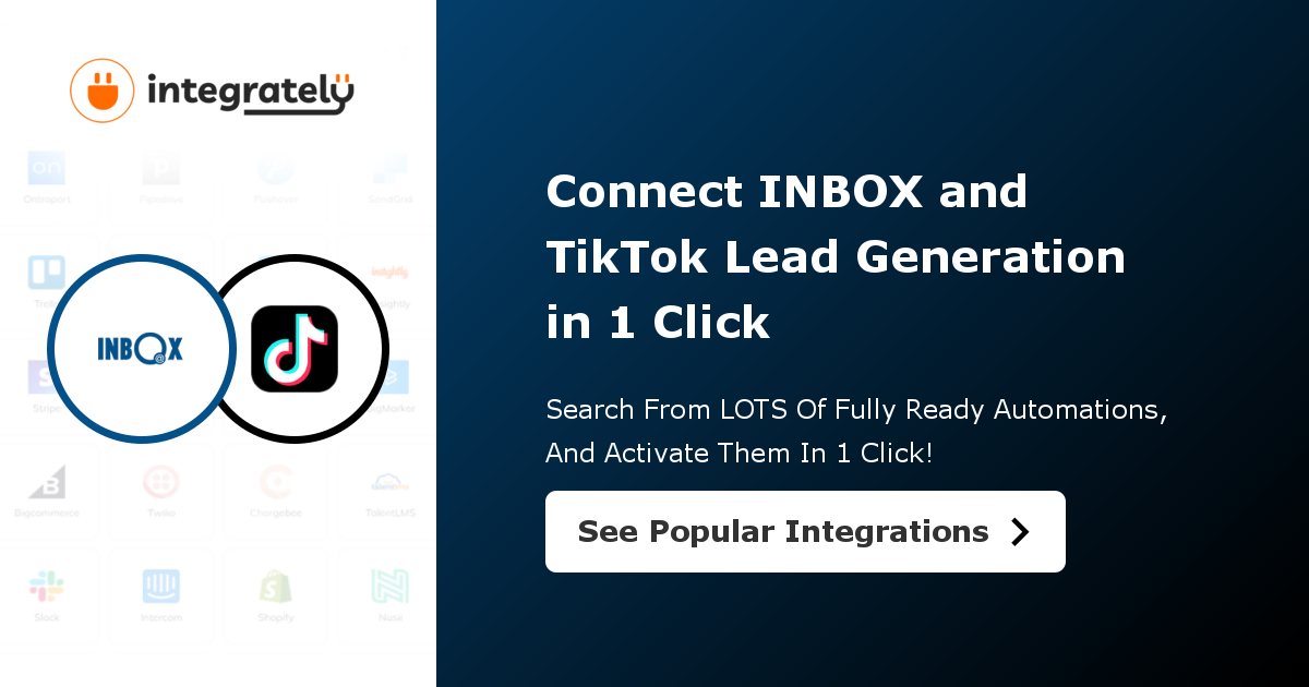 How to integrate INBOX & TikTok Lead Generation | 1 click ️ integration