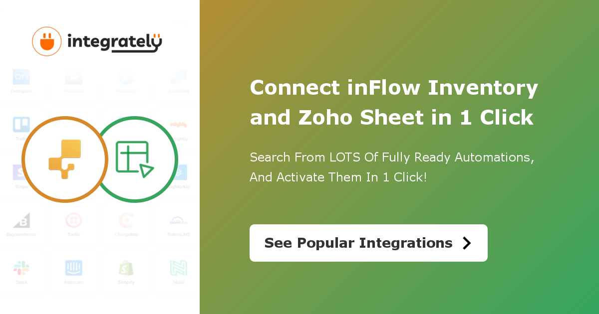 inFlow Inventory Zoho Sheet Integration: 5 Integrations ️