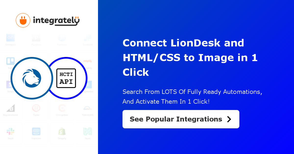 How To Integrate Liondesk And Htmlcss To Image 1 Click ️ Integration