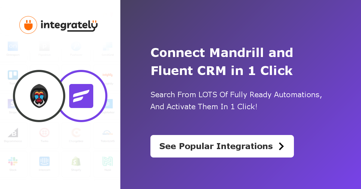 How to integrate Mandrill & Fluent CRM | 1 click ️ integration