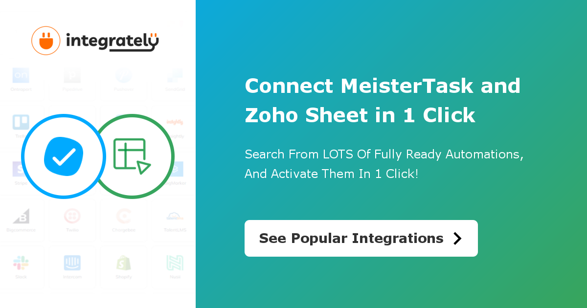 How to integrate MeisterTask & Zoho Sheet | 1 click ️ integration