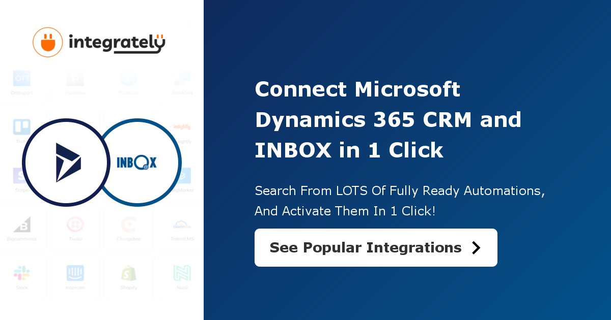 Microsoft Dynamics 365 CRM INBOX Integration: 4 Integrations ️ Microsoft Dynamics 365 CRM INBOX Integration: 4 Integrations ️