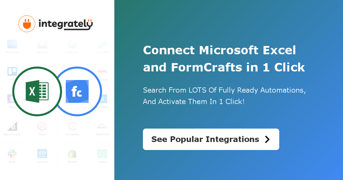 Connect Microsoft Excel & FormCrafts Integrations: 1 Integrations ️