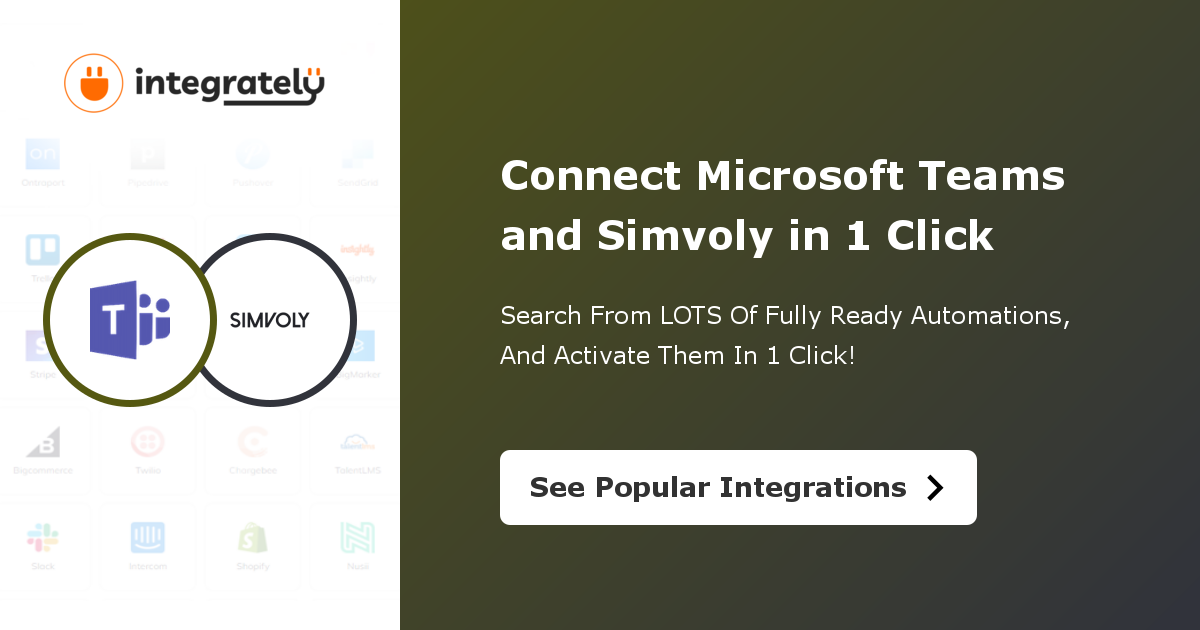 Connect Microsoft Teams & Simvoly Integrations: 6 Integrations ️