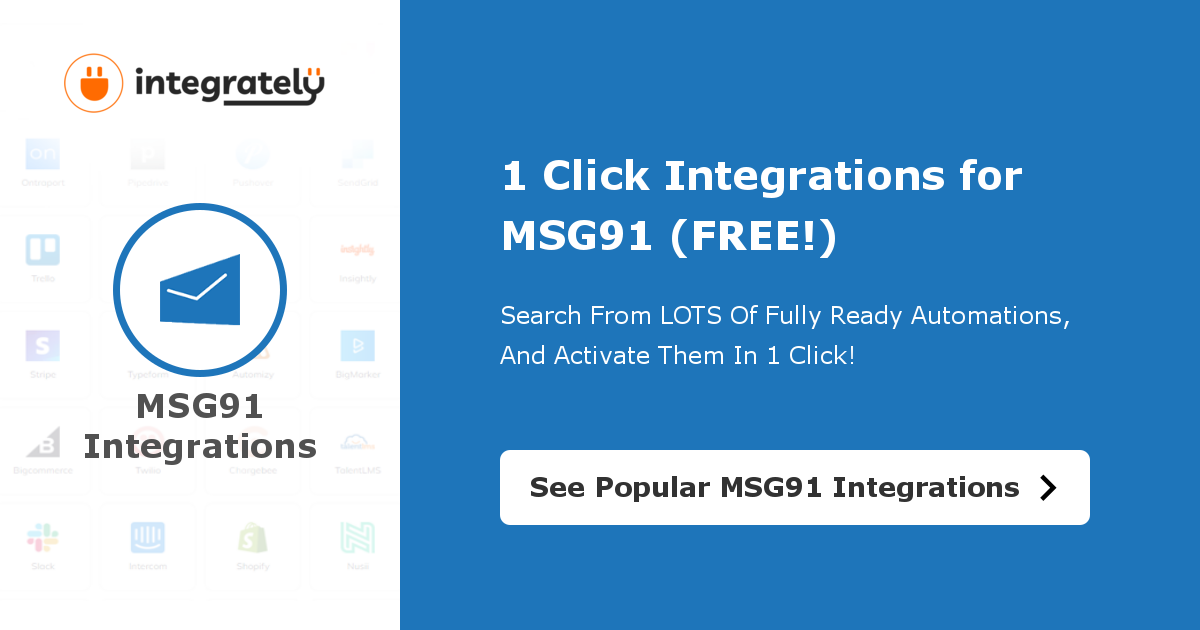 MSG91 Integrations: 33,948 1-Click Integrations ️