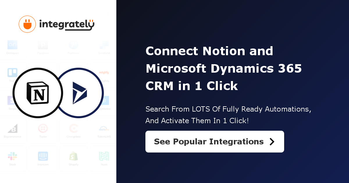 How To Integrate Notion And Microsoft Dynamics 365 Crm 1 Click ️ Integration