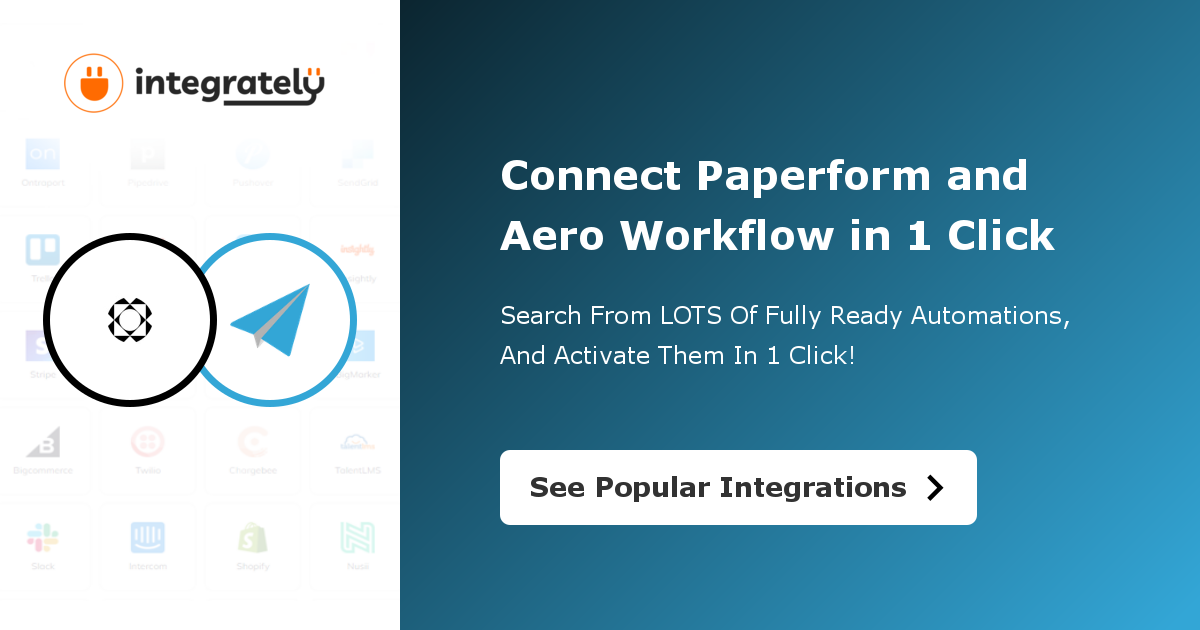 How to integrate Paperform & Aero Workflow | 1 click ️ integration