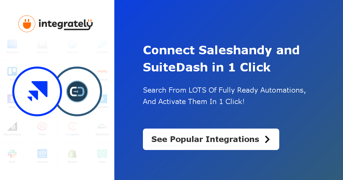 How to integrate Saleshandy & SuiteDash | 1 click ️ integration