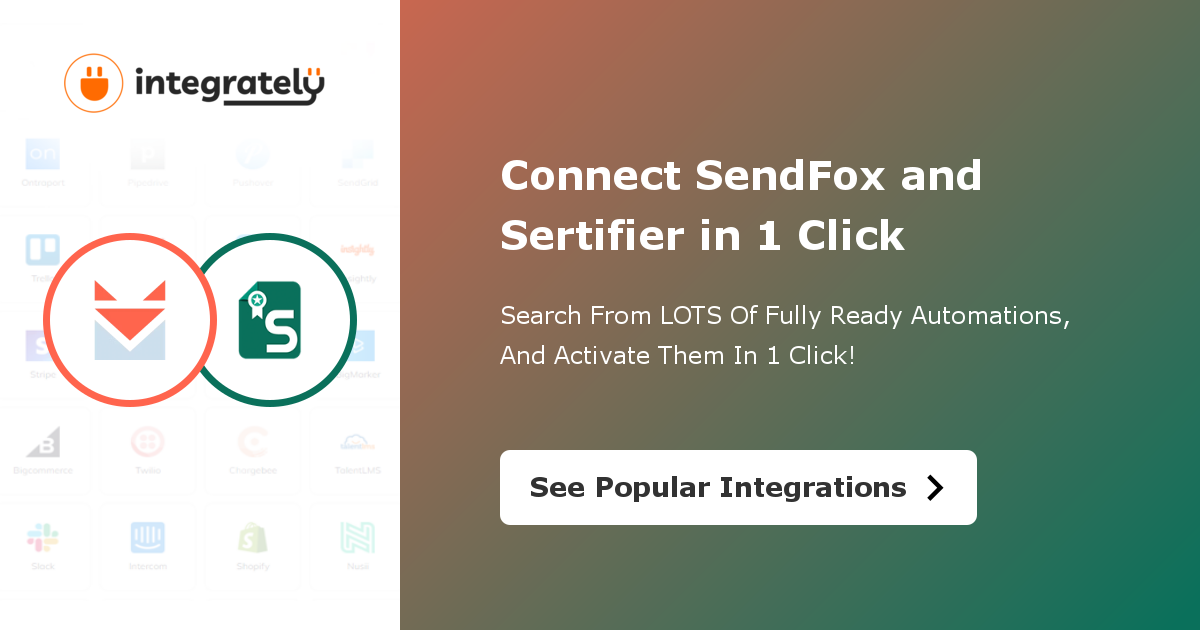 How to integrate SendFox & Sertifier | 1 click ️ integration