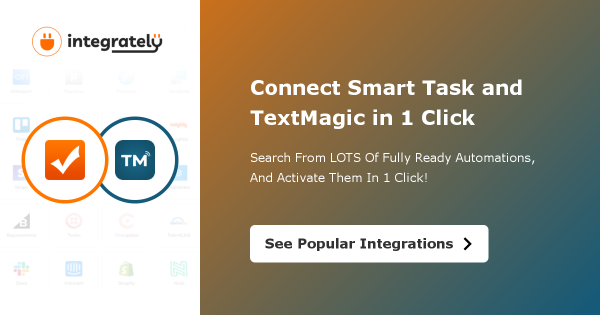 Smart Task TextMagic Integration: Connect in 1-click ️