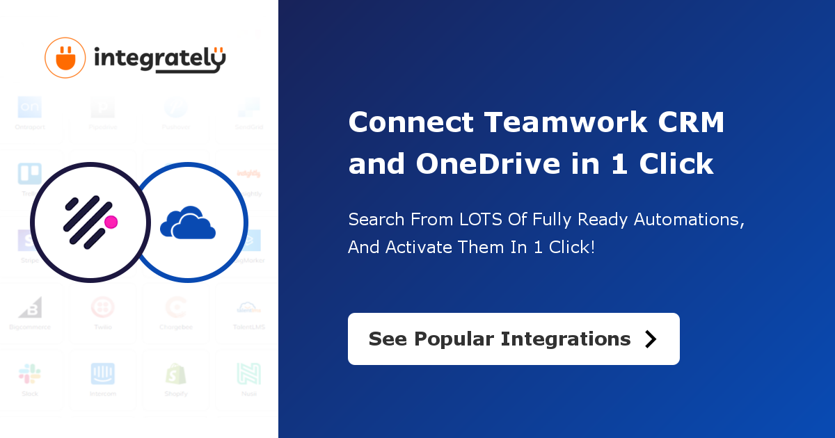How To Integrate Teamwork Crm And Onedrive 1 Click ️ Integration