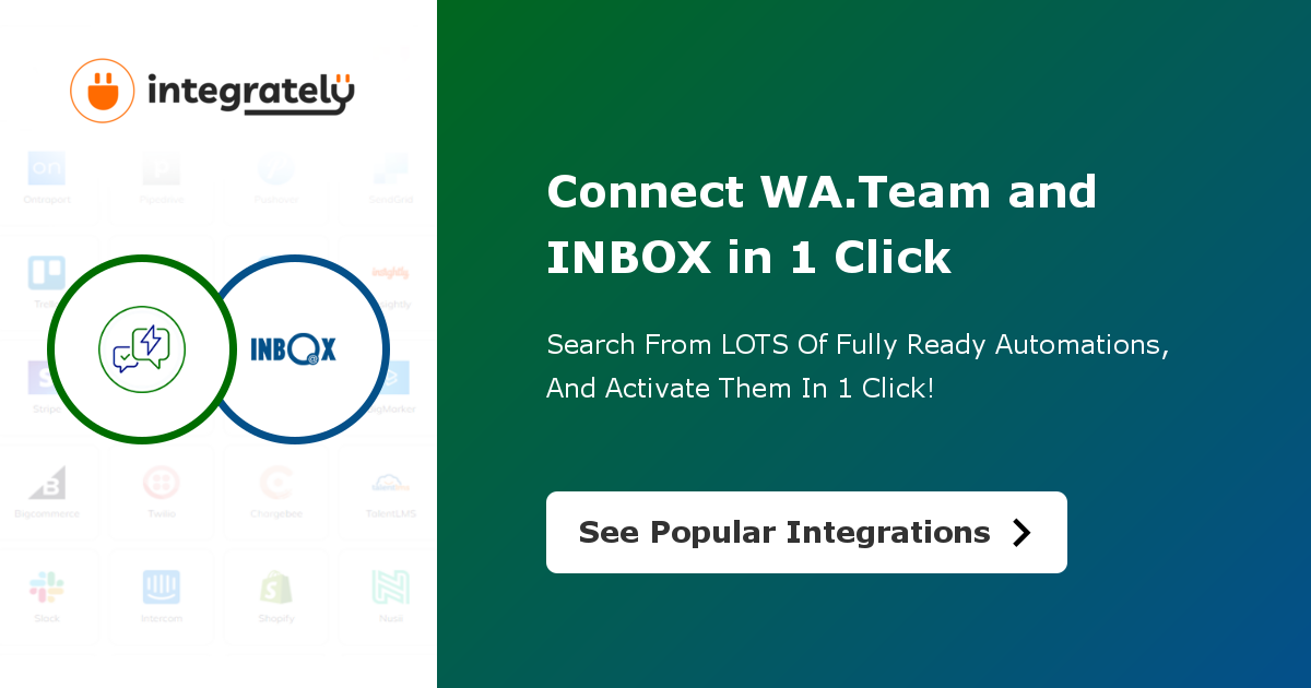 Connect WA.Team & INBOX Integrations: 1 Integrations ️