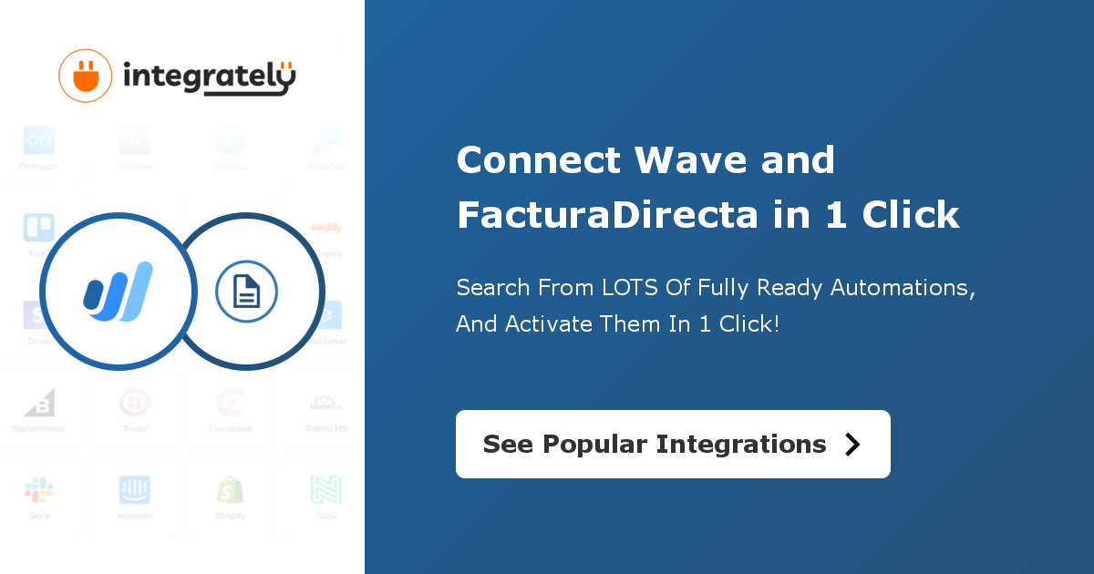 How To Integrate Wave And Facturadirecta 1 Click ️ Integration