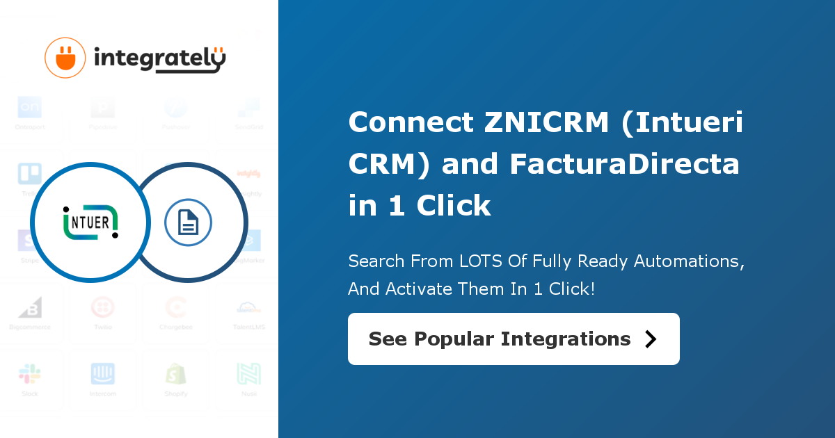 How to integrate ZNICRM (Intueri CRM) & FacturaDirecta | 1 click ️ integration