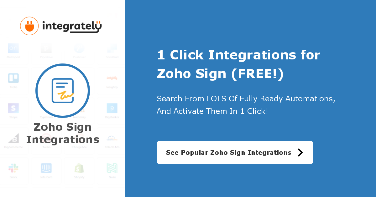 Zoho Sign Integrations: 99 1-Click Integrations ️